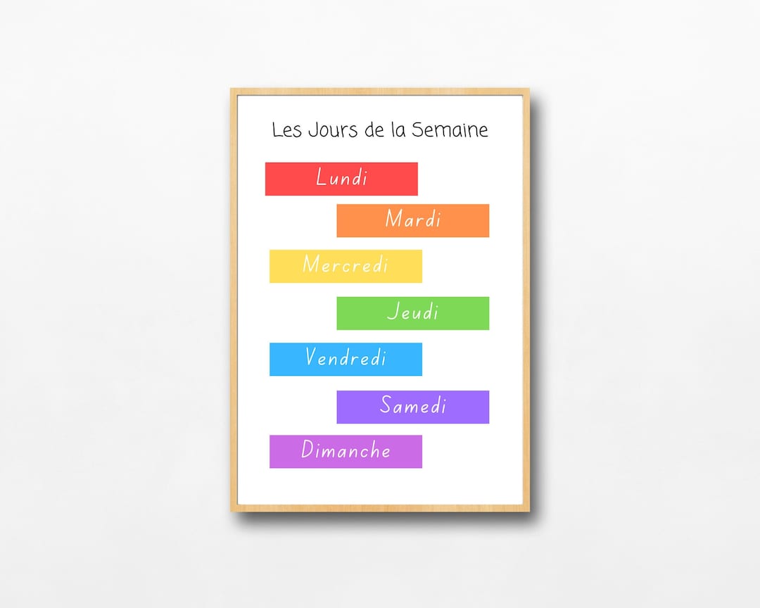 French Days of the Week Poster | Classroom and Home-school Language ...