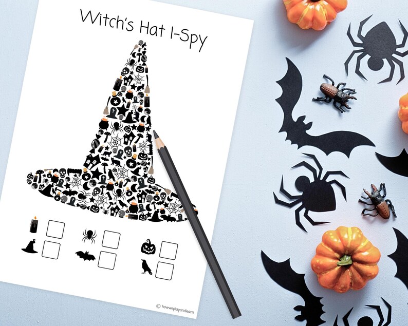 Witch Hat I-spy Game: Printable Halloween Activity (instant Download ...