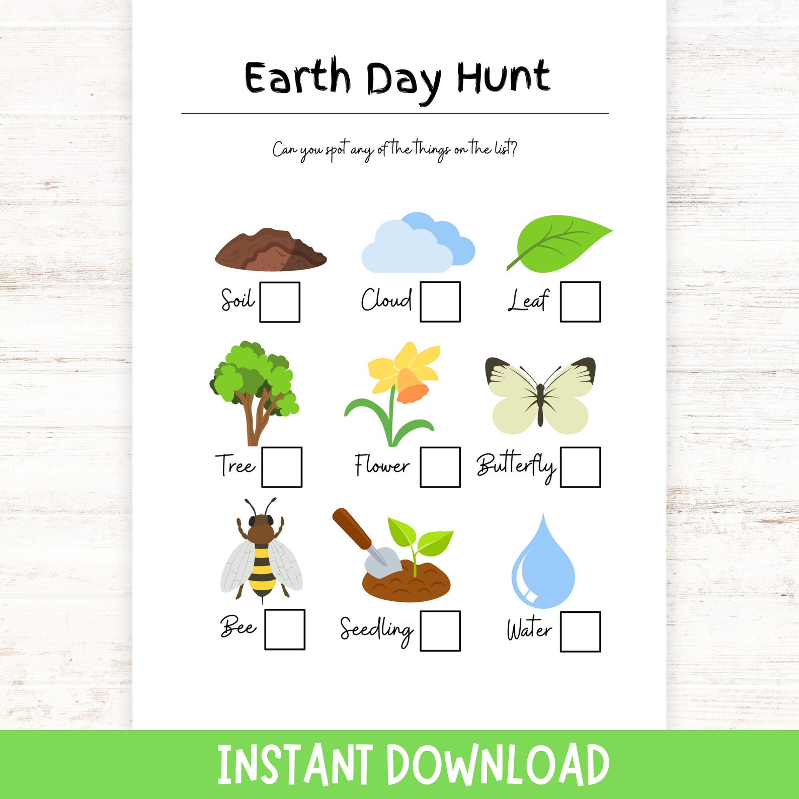 Earth Day Hunt Planet Earth Scavenger Hunt for Kids Printable Earth Day ...