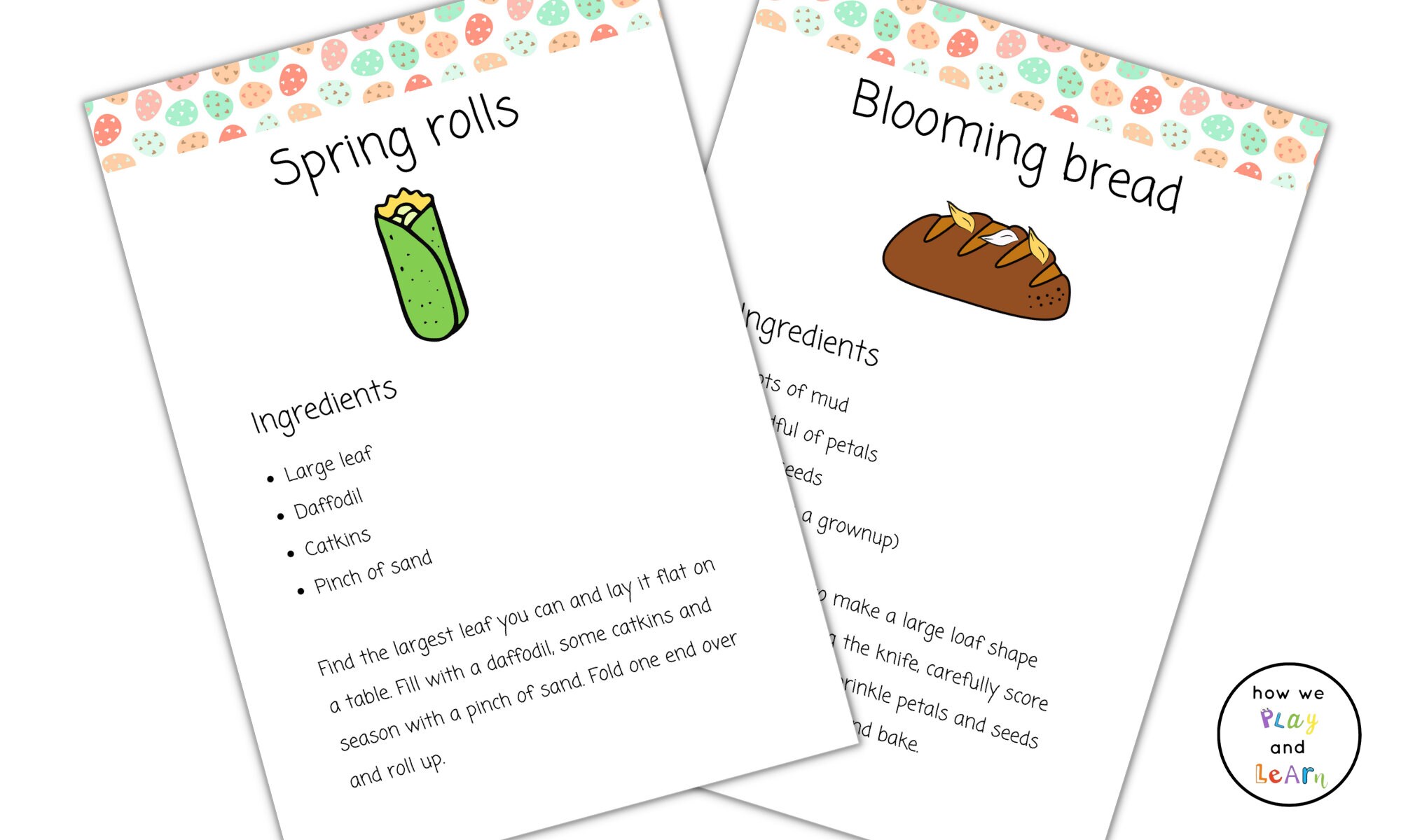 Learning & School Toys Easter Mud Kitchen Recipes 12 x Poster and ...