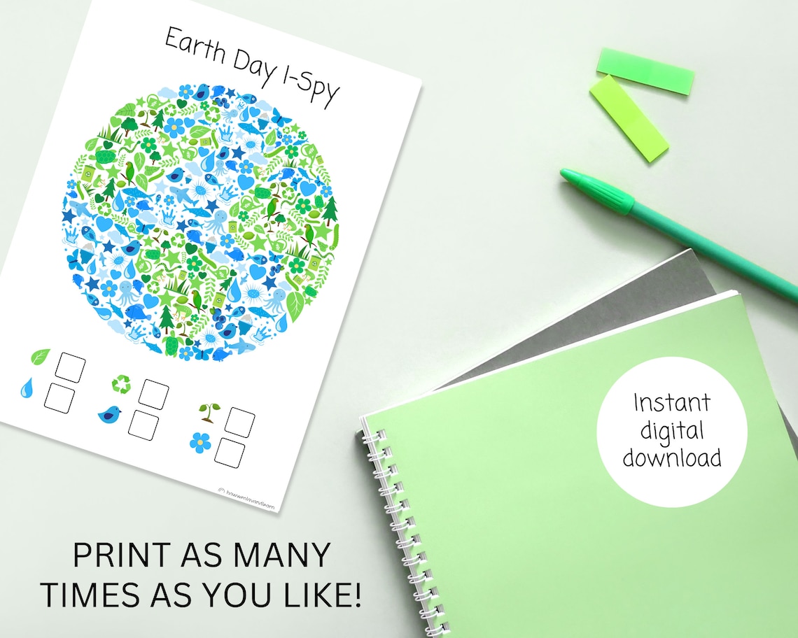 Earth Day I-spy Worksheet | Planet Earth Recycling Topic Printable for ...