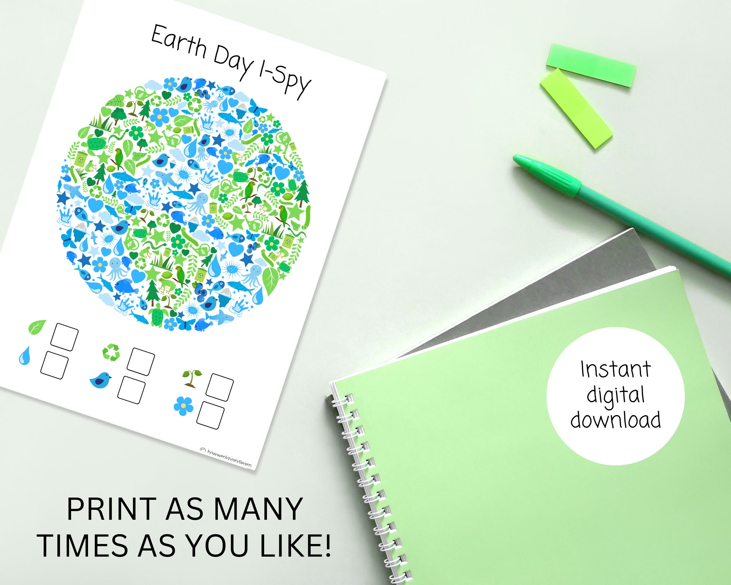 Earth Day I-spy Worksheet | Planet Earth Recycling Topic Printable for ...