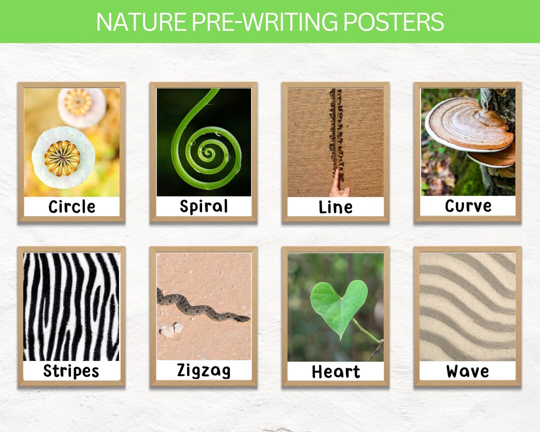 Nature Pre-writing Shapes Poster Bundle | Natural Shape Posters ...