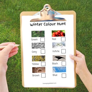 Winter Colour Nature Hunt | Printable Outdoor Scavenger Hunt With Real ...