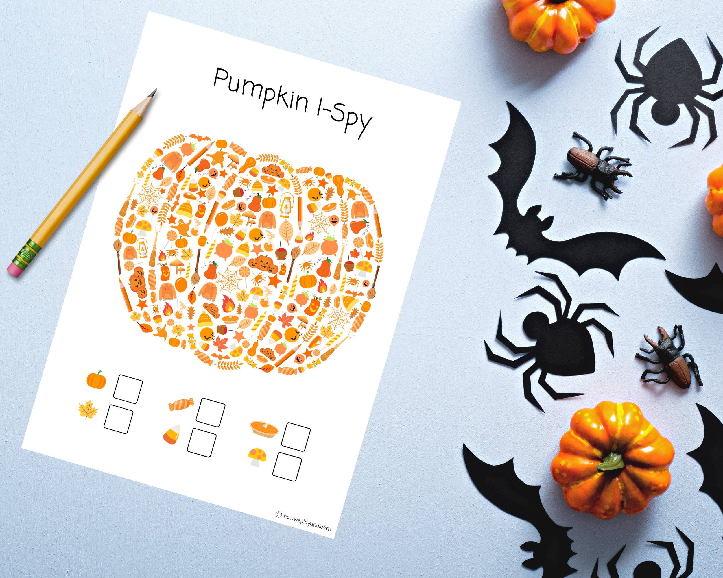 Pumpkin I-spy Worksheet Fun Halloween Printable for Kids - Etsy
