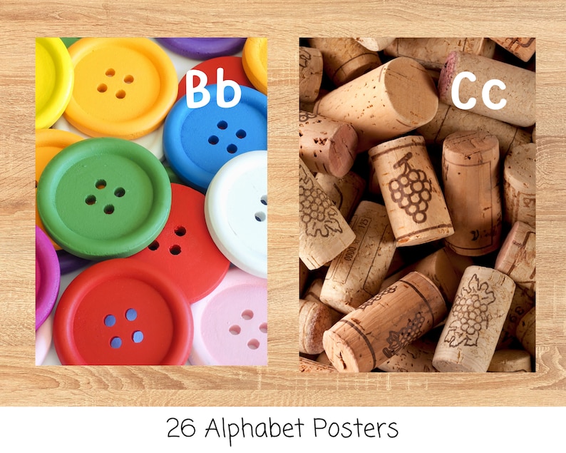 Loose Parts Alphabet Posters: Photo Posters for Montessori or Reggio ...