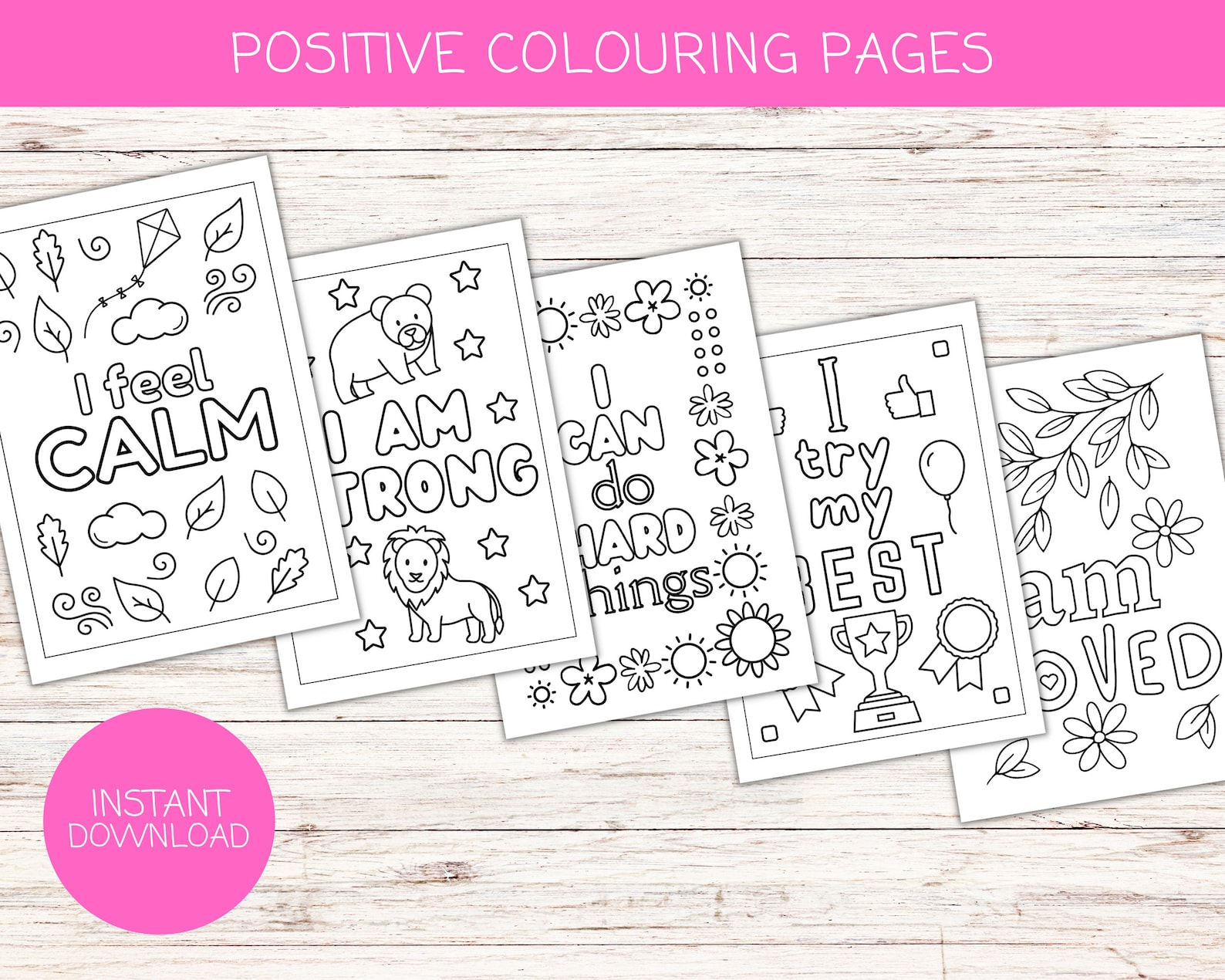 Positive Affirmation Colouring Pages | Mindfulness Colouring Sheets ...