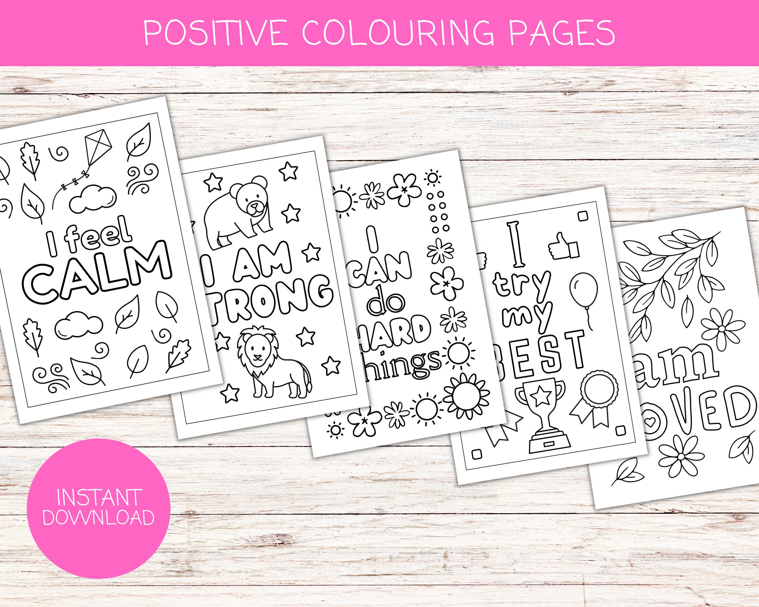 Positive Affirmation Colouring Pages | Mindfulness Colouring Sheets ...