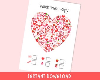 I SPY - Valentine's Day Worksheet Activity - Etsy