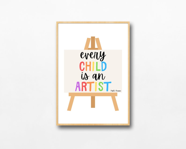 Every Child is an Artist Poster | Instant Download | Rainbow Picasso ...