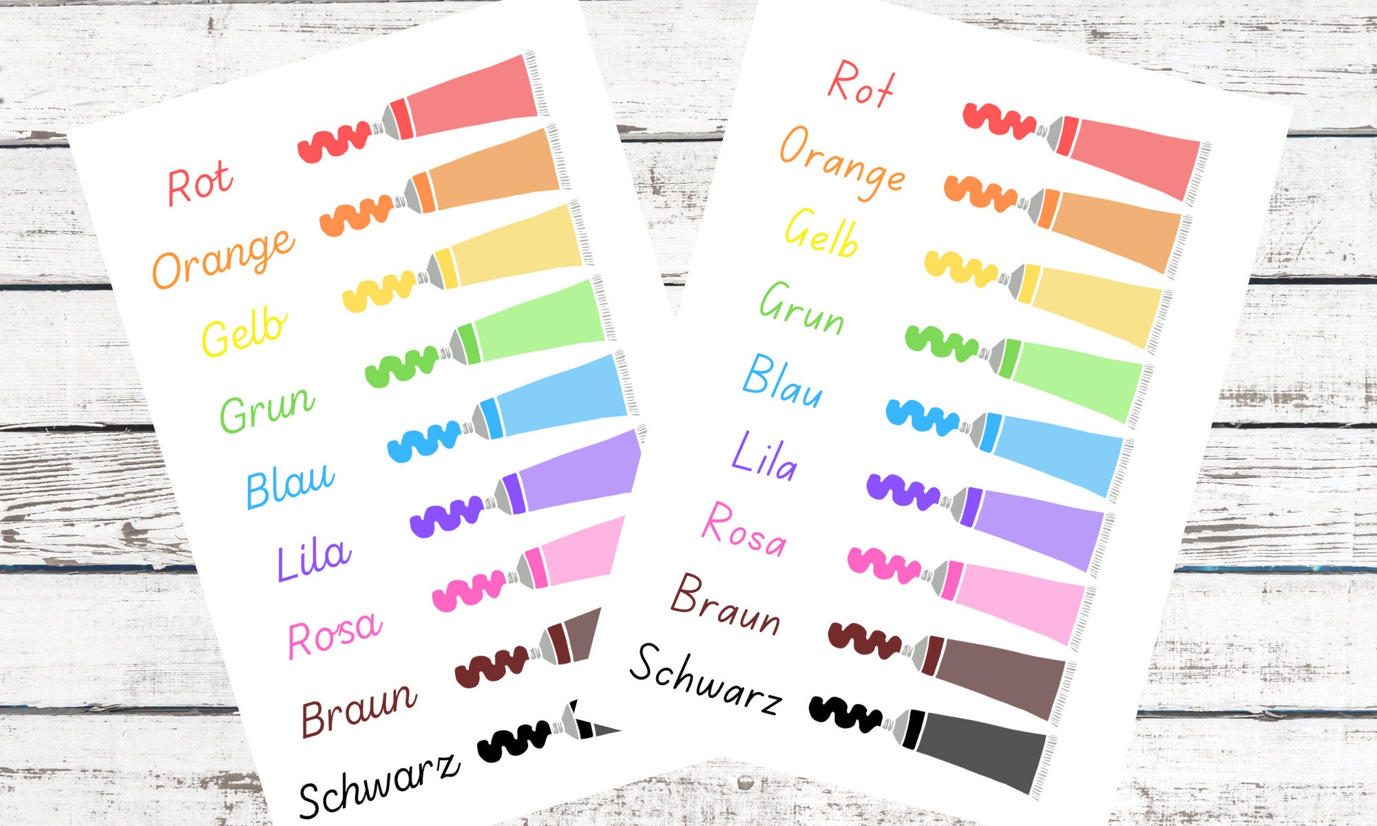 German Colour Poster Colourful Language Poster in Standard and Cursive ...