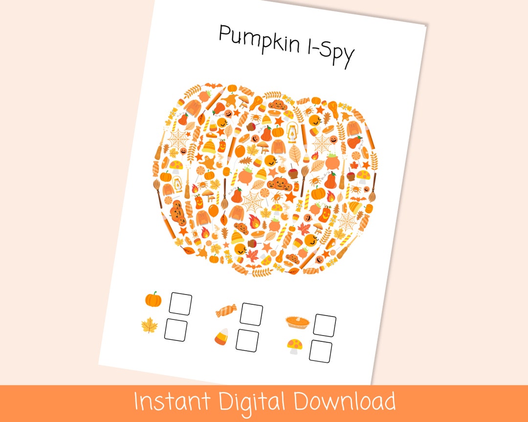 Pumpkin I-spy Worksheet | Fun Halloween Printable for Kids - Etsy