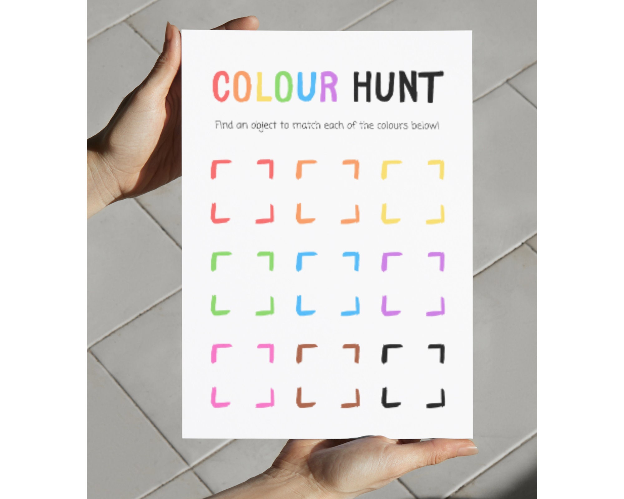Colour Hunt Kids Colour Scavenger Hunt Colour I-spy Printable - Etsy