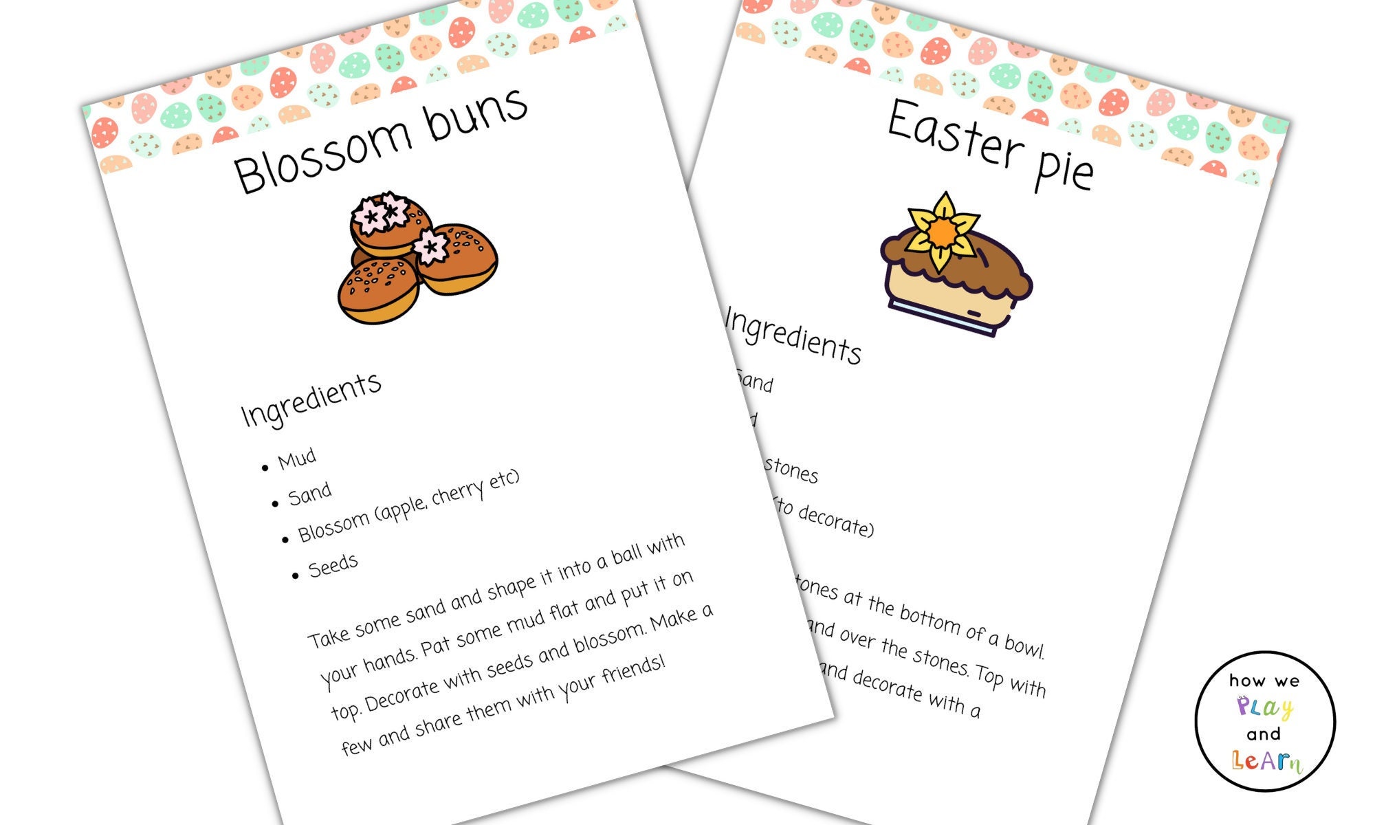 Learning & School Toys Easter Mud Kitchen Recipes 12 x Poster and ...