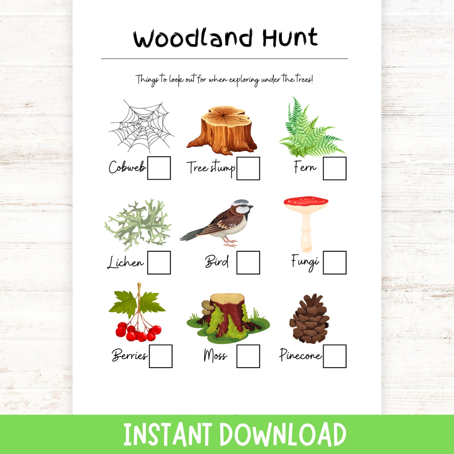 Woodland Nature Hunt | British Wildlife I Spy Game | Printable Woodland ...