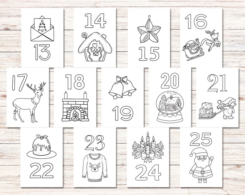 Christmas Countdown Colouring Pages | Xmas Advent | Countdown to ...