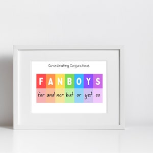 Coordinating Conjunctions Poster | Colourful Literacy Printable ...