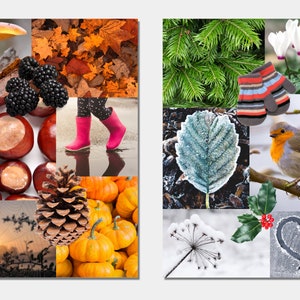 Seasons Photo Collage Posters | Printable Posters of Spring, Summer ...