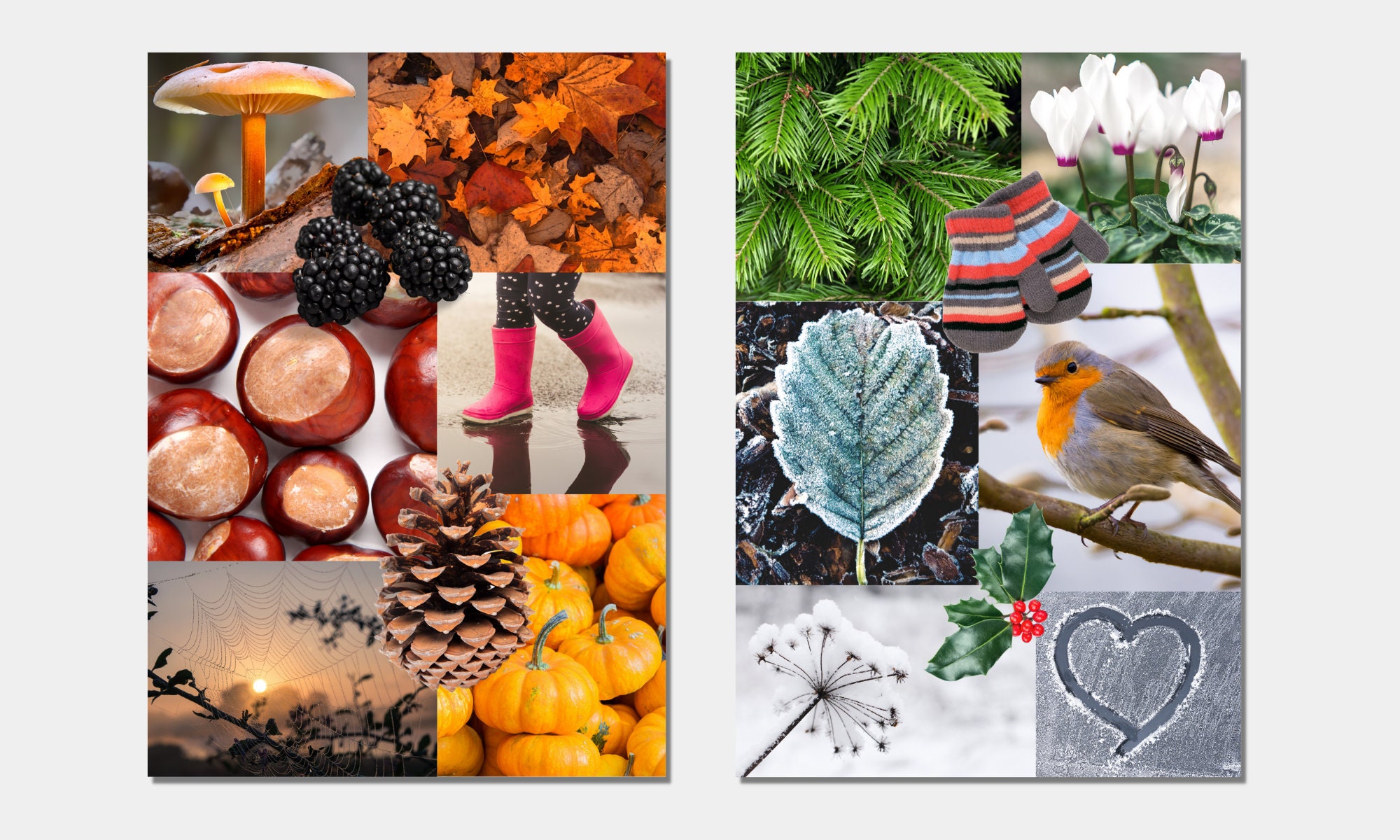 Seasons Photo Collage Posters | Printable Posters of Spring, Summer ...