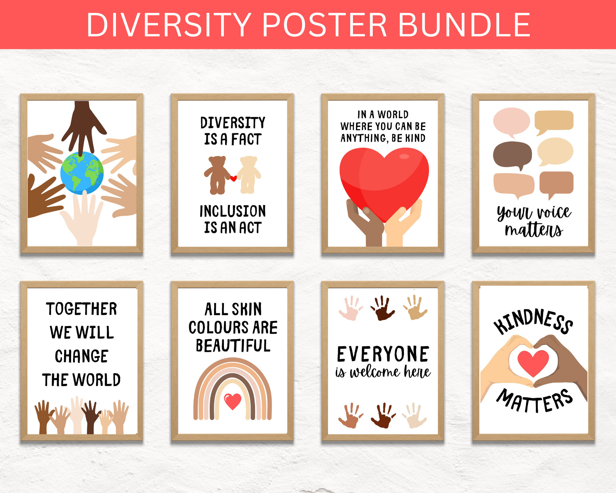 Diversity Poster Bundle | Equal Rights Printable Art | Inclusive ...