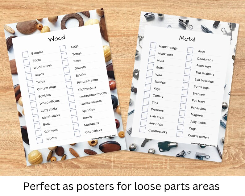 Ultimate Loose Parts Checklists | Reggio Emilia Posters | Montessori ...