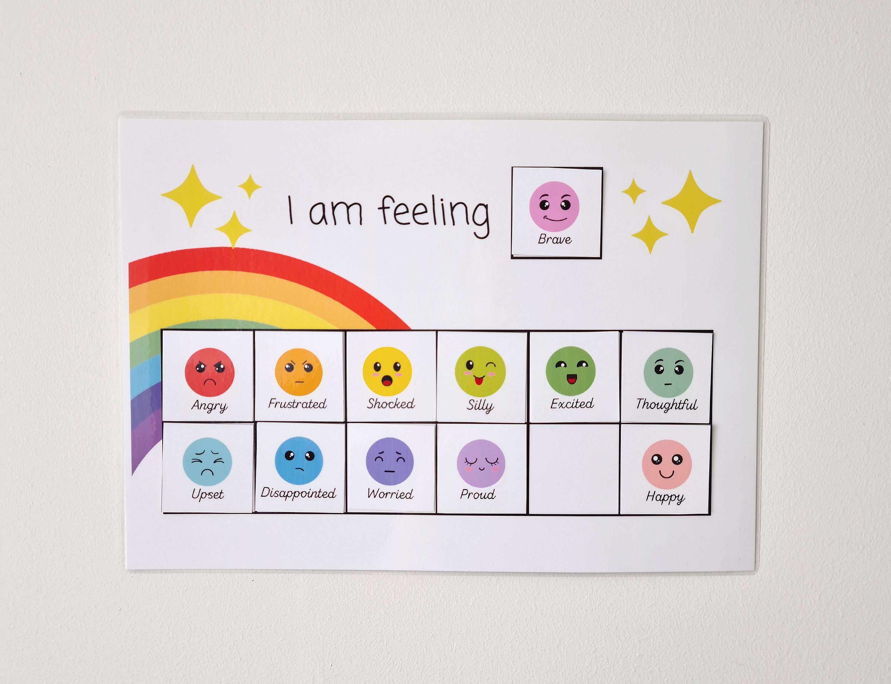 Feelings Tracker | Colourful Printable Poster With Emoji Emotions for ...