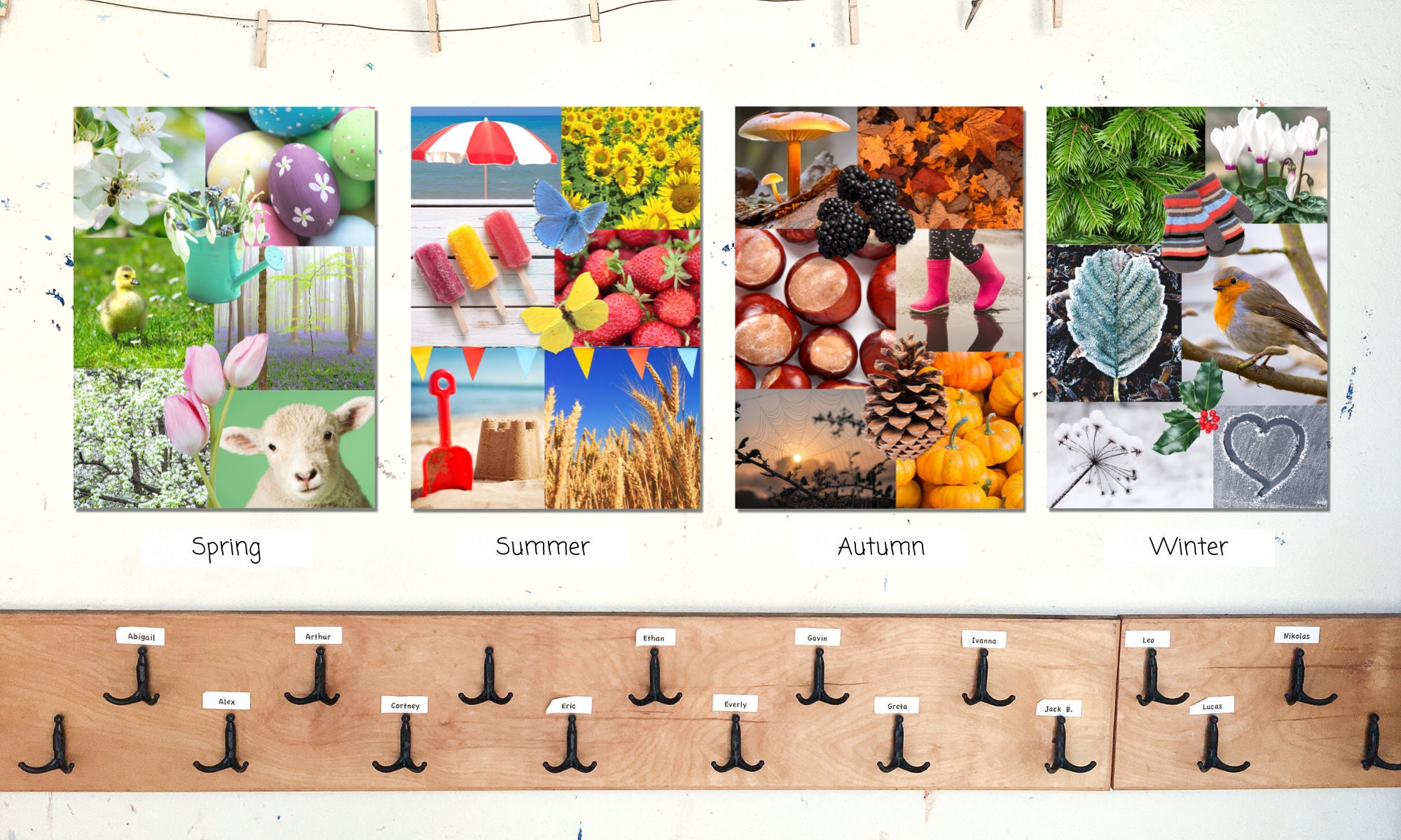 Seasons Photo Collage Posters | Printable Posters of Spring, Summer ...