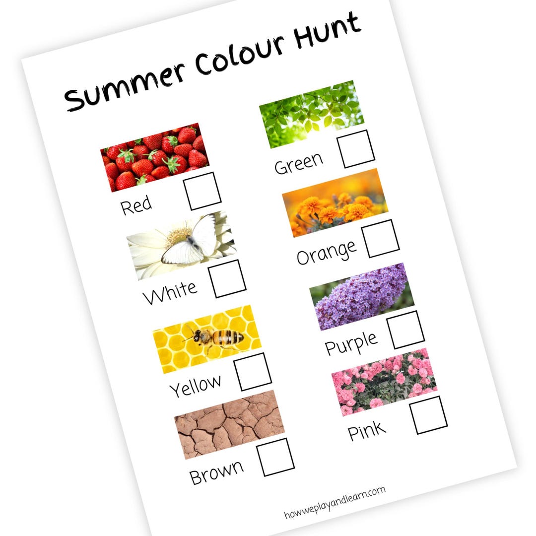Summer Nature Color Hunt for Kids (instant Download) - Etsy