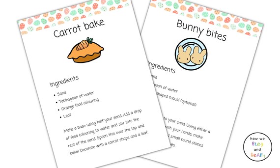 Learning & School Toys Easter Mud Kitchen Recipes 12 x Poster and ...