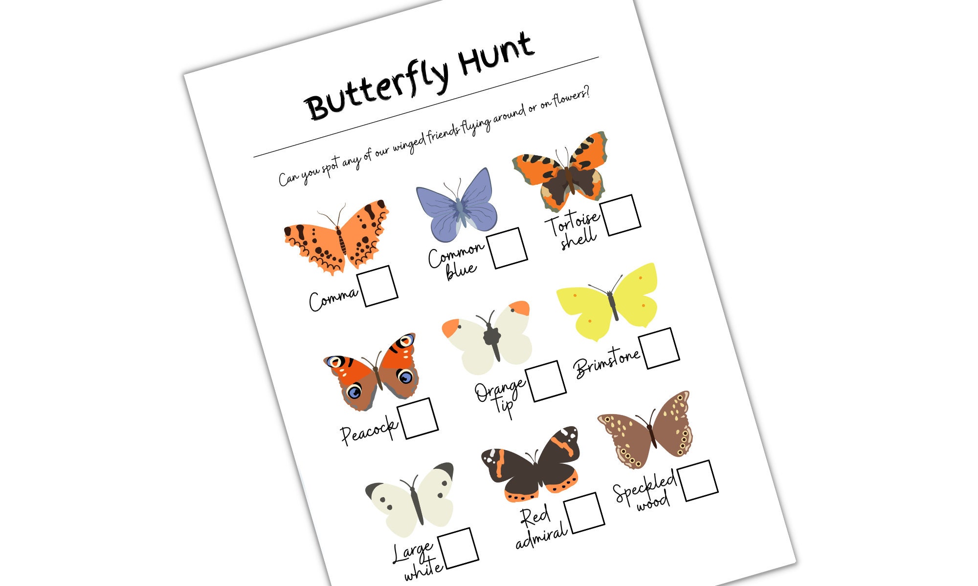 British Butterflies Scavenger Hunt Common British Butterfly - Etsy