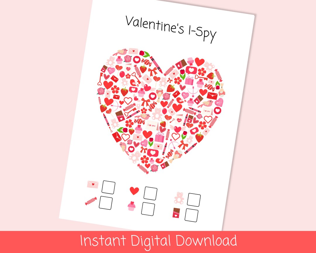Valentine's Day I-spy Worksheet | Printable Valentines Activity for ...
