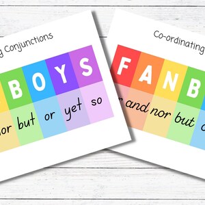 Coordinating Conjunctions Poster | Colourful Literacy Printable ...