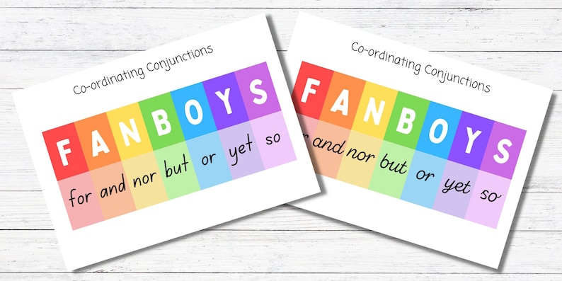 Coordinating Conjunctions Poster | Colourful Literacy Printable ...
