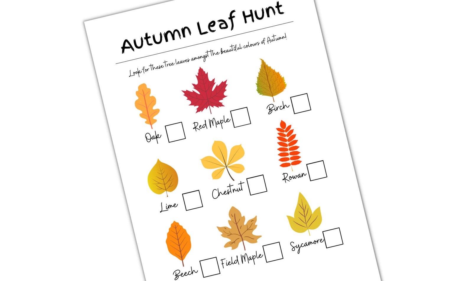 Autumn Leaf Hunt Printable for Kids | Autumn I-spy Nature Game ...