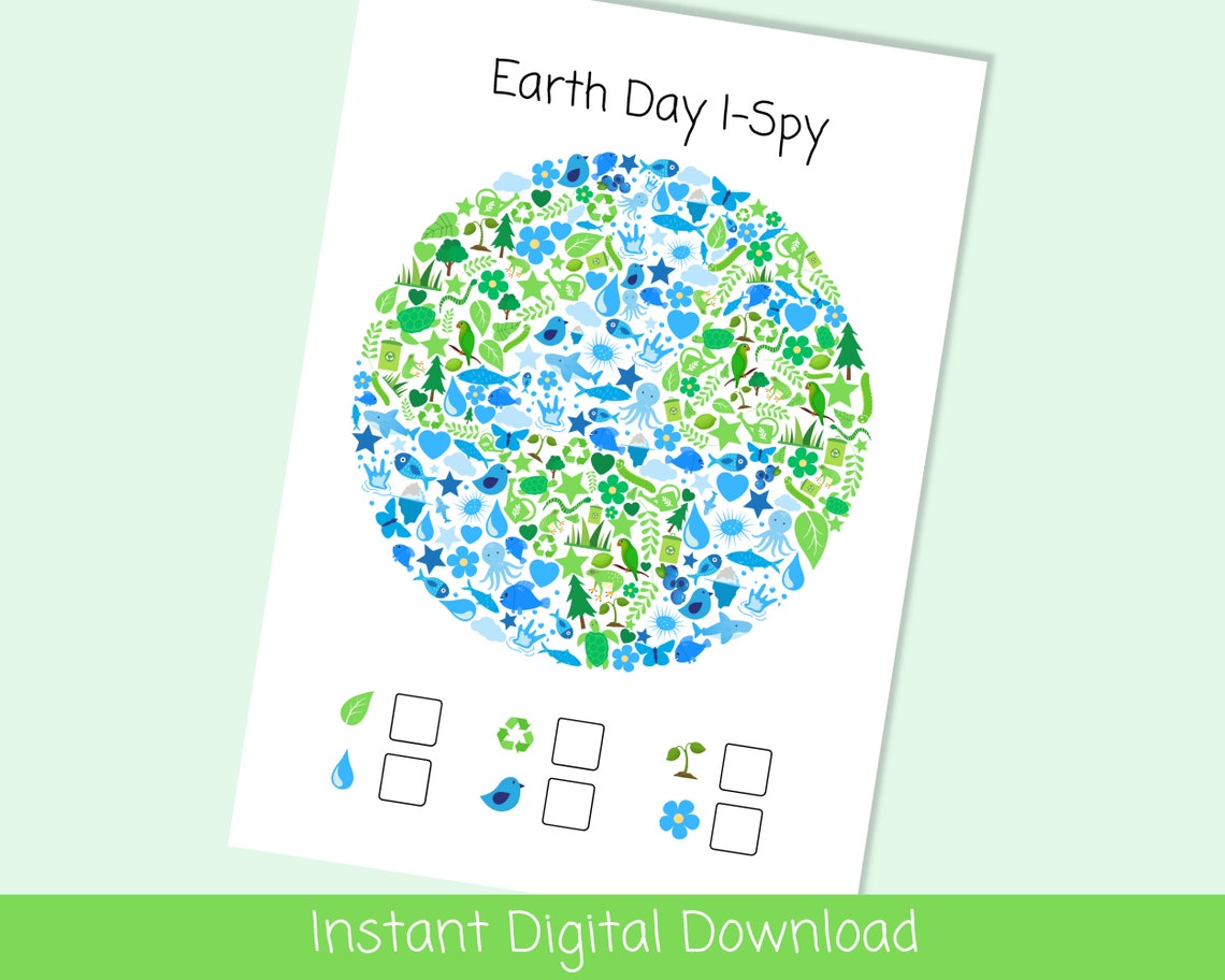 Earth Day I-spy Worksheet | Planet Earth Recycling Topic Printable for ...