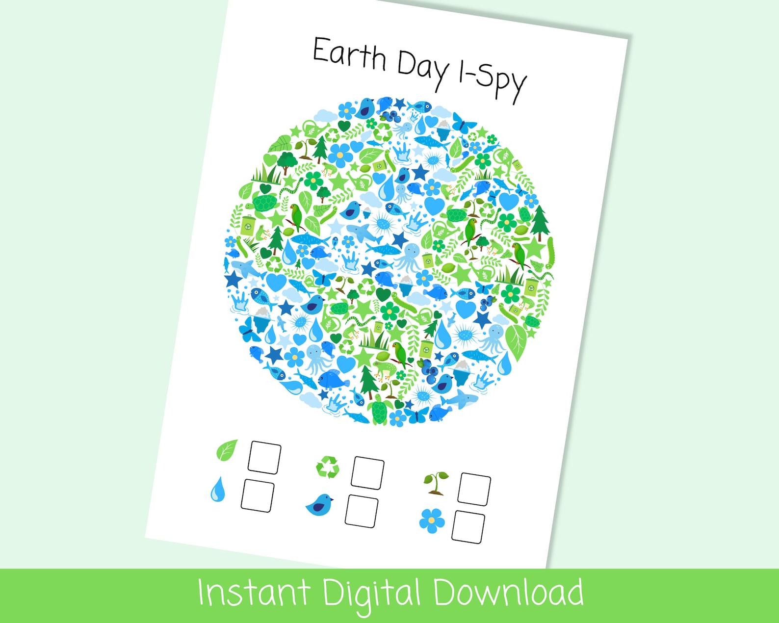 Earth Day I-spy Worksheet | Planet Earth Recycling Topic Printable for ...