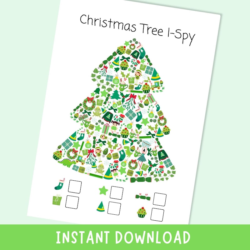 Christmas Ispy Worksheet - Etsy