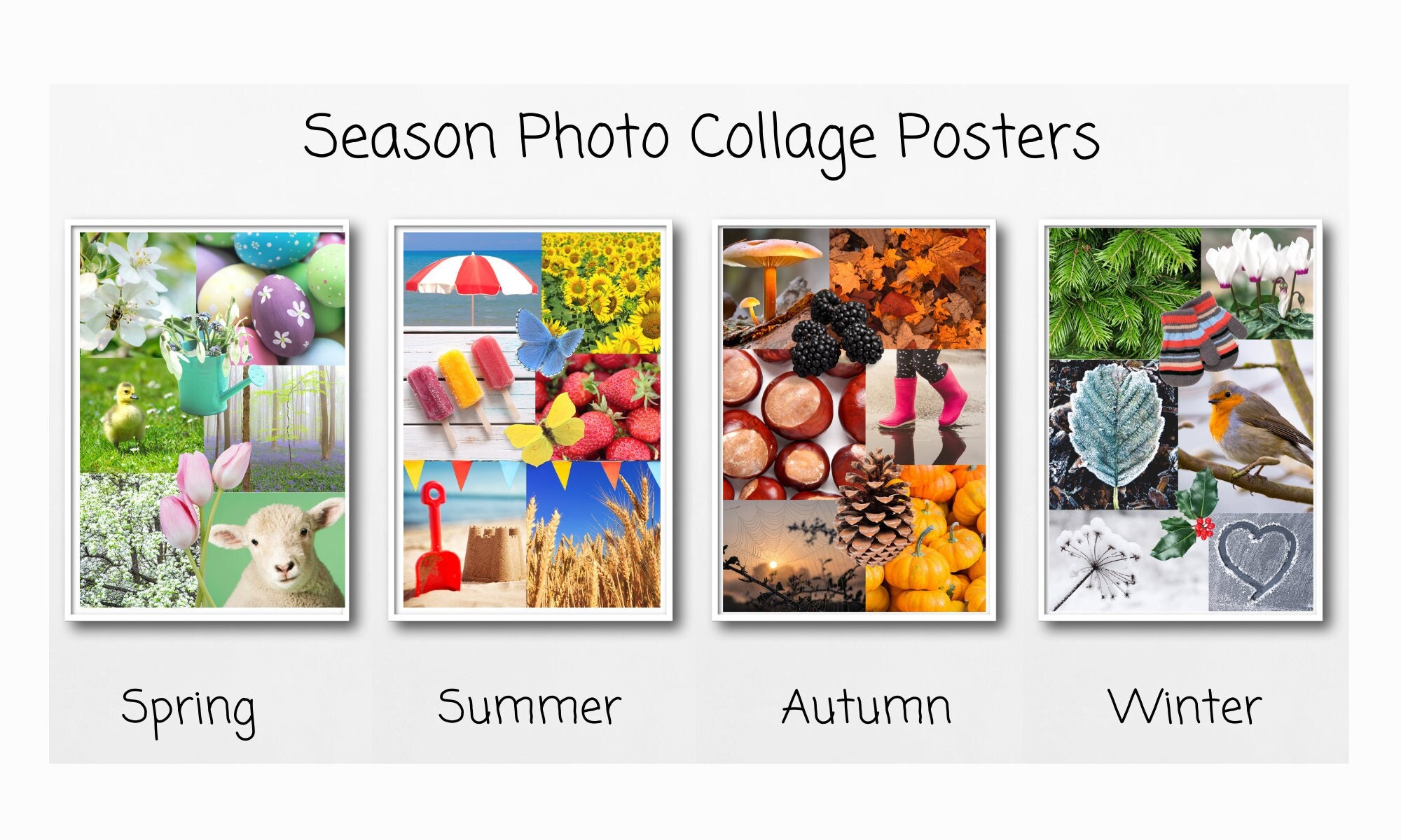 Season-Collage A4 Posters EYFS KS1 Childminders | Etsy