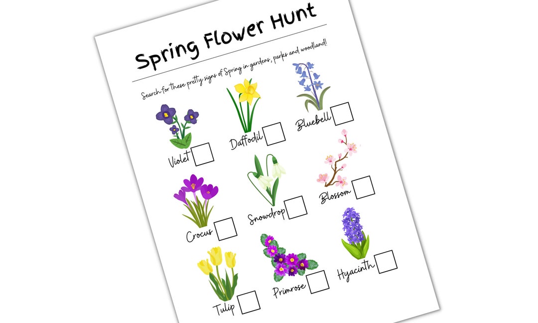 Spring Flower Hunt Fun Easter Scavenger Hunt for Kids - Etsy