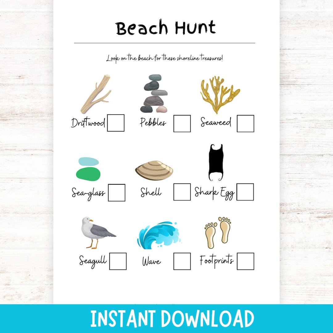 Beach Treasure Hunt: Seaside I Spy Game (instant Download) - Etsy UK