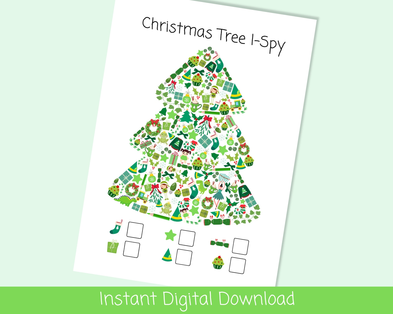 Christmas Tree I-spy | Printable Christmas Worksheet | Xmas Eve Box ...