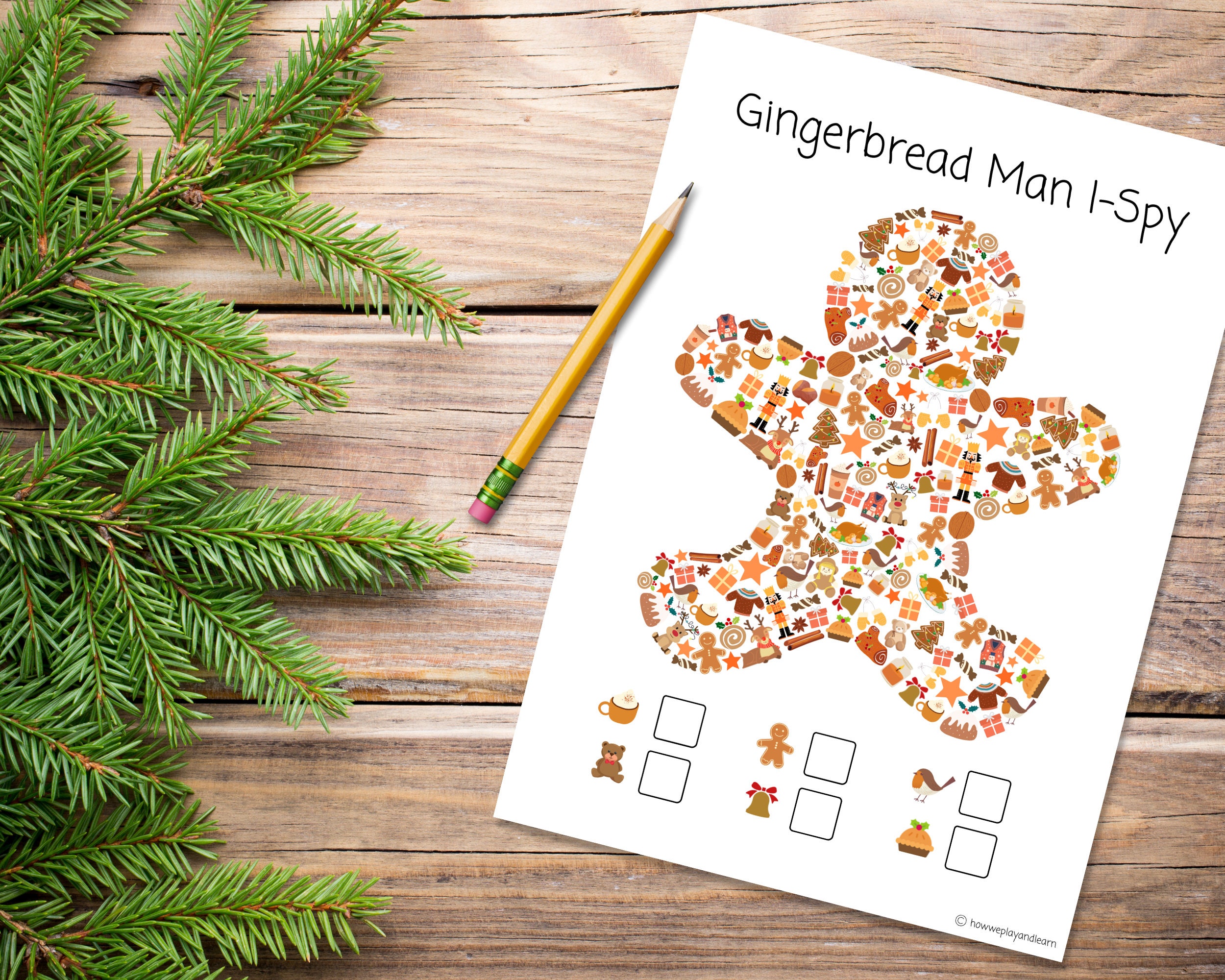 Gingerbread Man I-spy Printable | Xmas Eve Box Printable Worksheet for ...