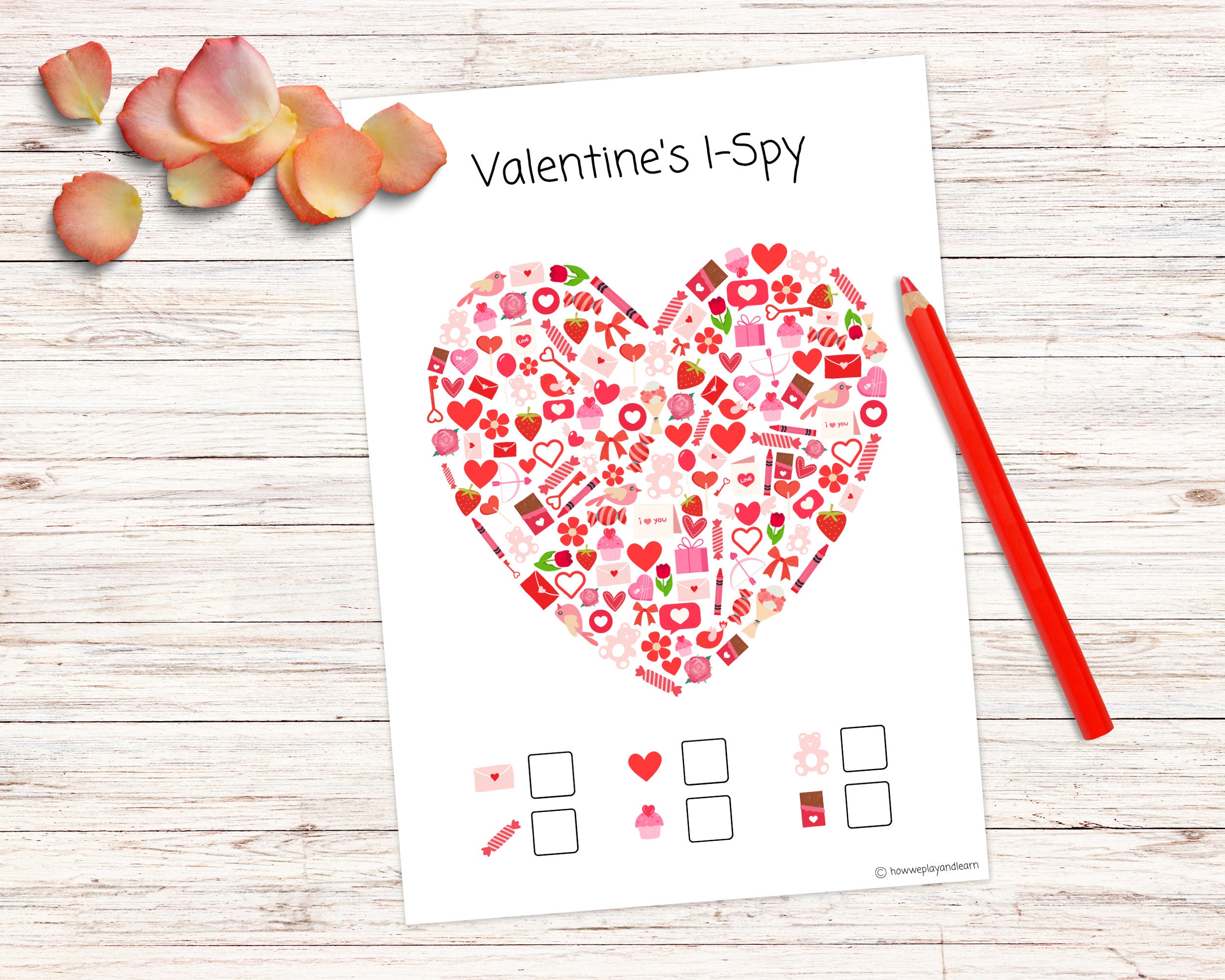 Valentine's Day I-spy Worksheet | Printable Valentines Activity for ...