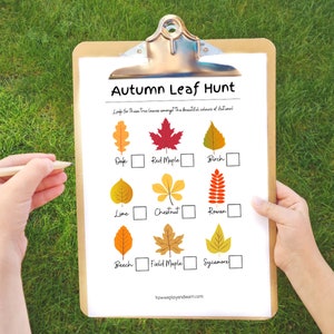 Autumn Leaf Hunt Printable for Kids | Autumn I-spy Nature Game ...