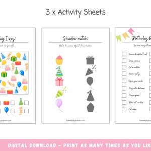 Printable Birthday Activity Book: Party Games & Coloring (PDF) - Etsy