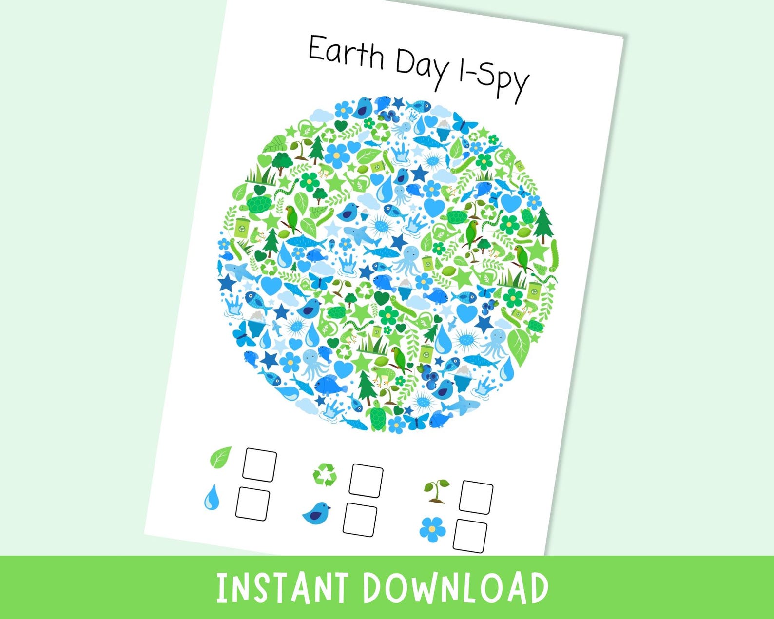 Earth Day I-spy Worksheet | Planet Earth Recycling Topic Printable for ...