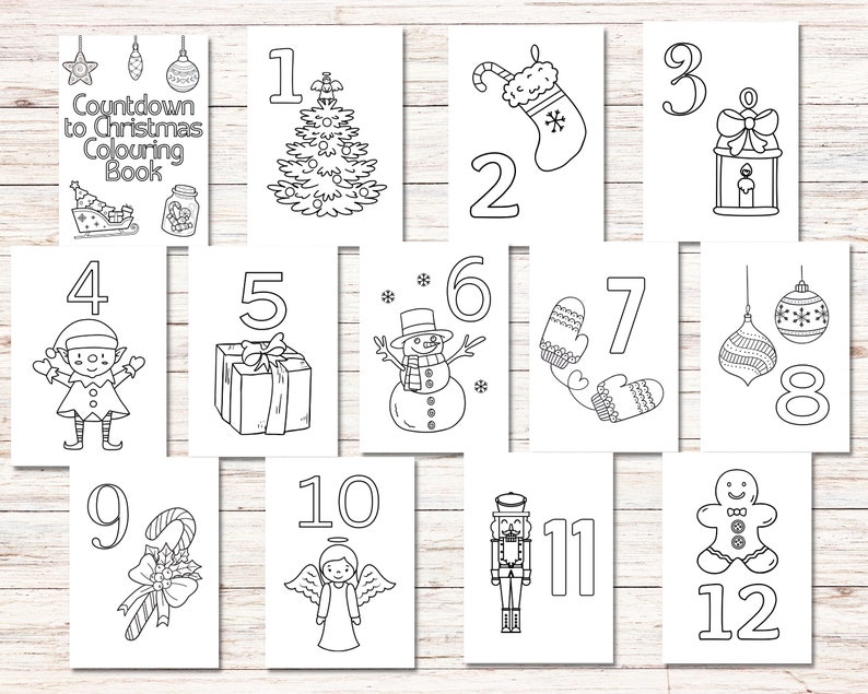 Christmas Countdown Colouring Pages | Xmas Advent | Countdown to ...