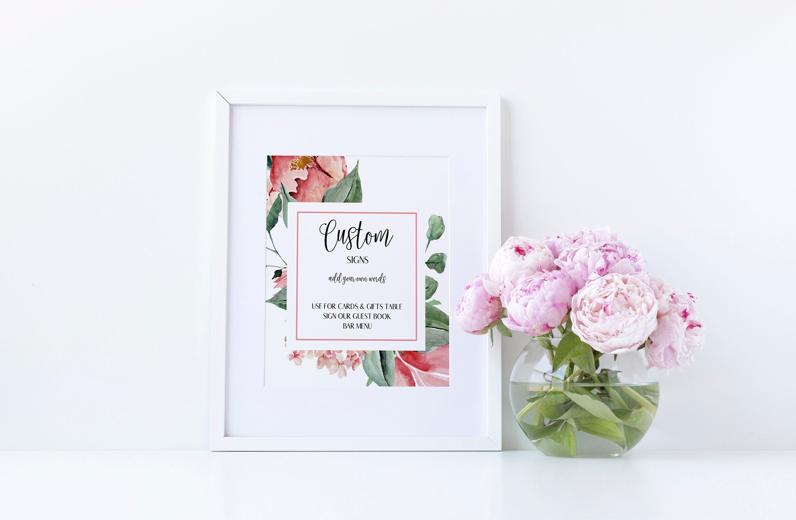 Blush Pink Floral Frame Wedding Invitation MEGA BUNDLE 13 - Etsy