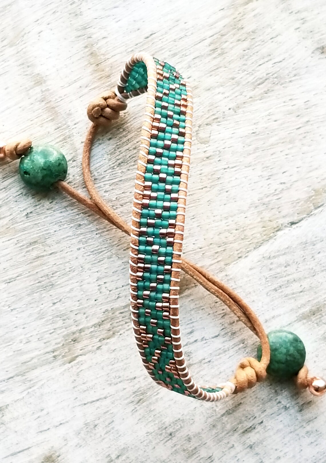 Genuine Turquoise Native American Handwoven Beaded Bracelet - Etsy