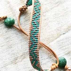 Genuine Turquoise Native American Handwoven Beaded Bracelet With ...
